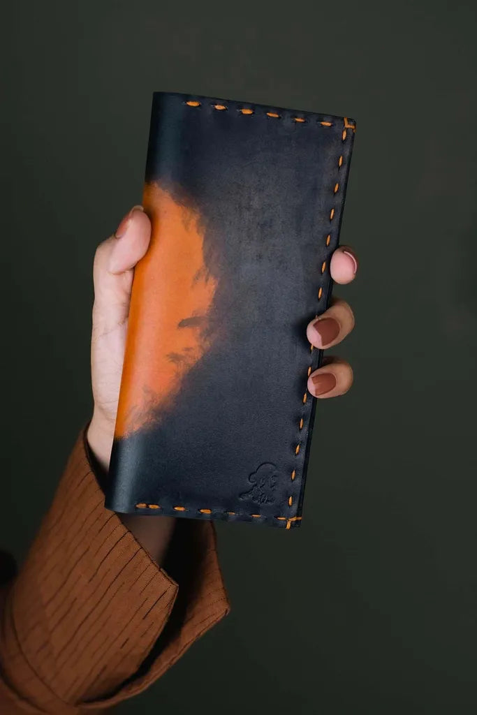 The Jules - Hand-Dyed Patina Leather Long Wallet for women – Waji's ...
