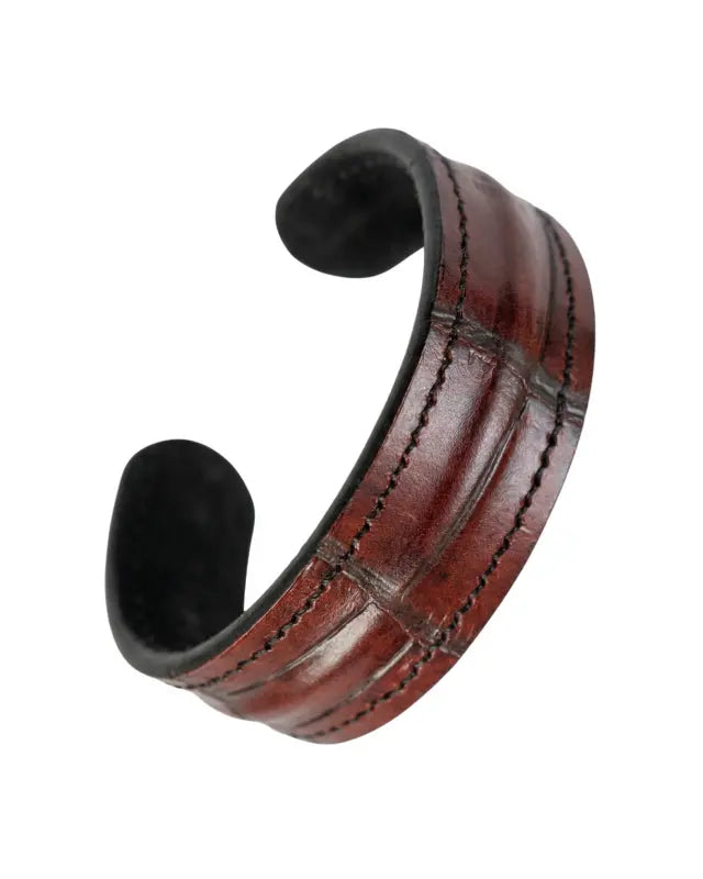 The Grit - Red Brown Croc - Kara Style Leather Bracelet / Leather Cuff ...
