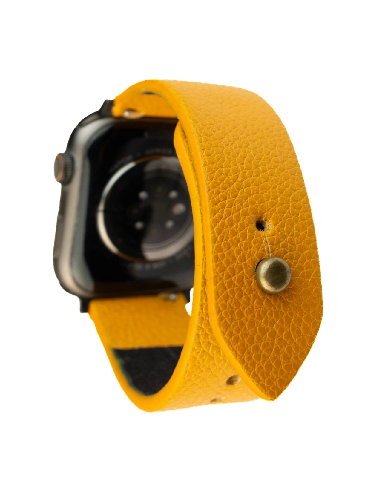 Mid Yellow Apple Watch Strap - Pure Leather Strap – Waji's - Leather ...